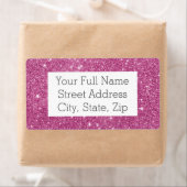 Hot Pink Glitter Sparkles Label | Zazzle