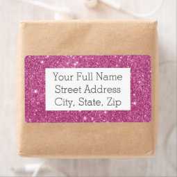 Hot Pink Glitter Sparkles Label | Zazzle