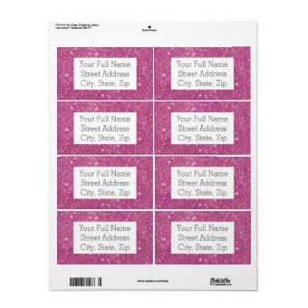 Hot Pink Glitter Sparkles Label | Zazzle