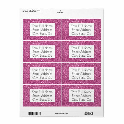 Hot Pink Glitter Sparkles Label | Zazzle