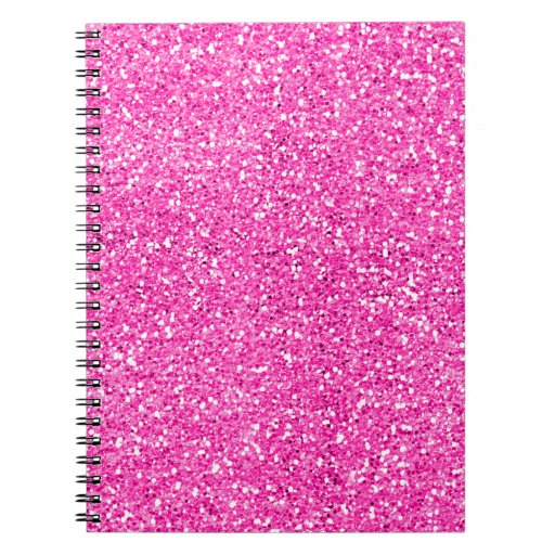 Hot Pink Glitter Spiral Notebook | Zazzle