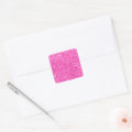 Hot Pink Glitter Square Sticker | Zazzle