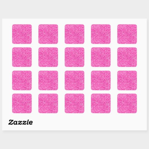 Hot Pink Glitter Square Sticker | Zazzle