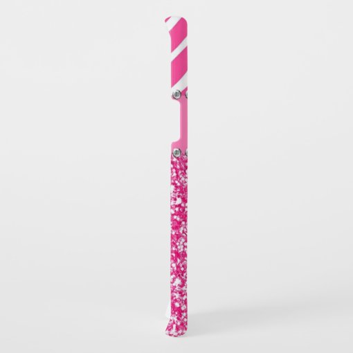 Hot Pink Glitter Zebra Print Rhinestone Girly Case | Zazzle
