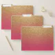Hot Pink Gold Glitter File Folder | Zazzle