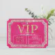 Hot Pink & Gold Glitter VIP Ticket Invitation | Zazzle