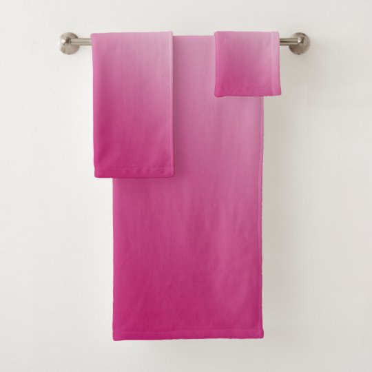Hot Pink Gradient Bath Towel Set | Zazzle.com