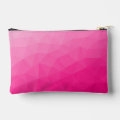 Hot pink gradient geometric mesh pattern Monogram Accessory Pouch | Zazzle