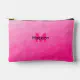 Hot pink gradient geometric mesh pattern Monogram Accessory Pouch | Zazzle