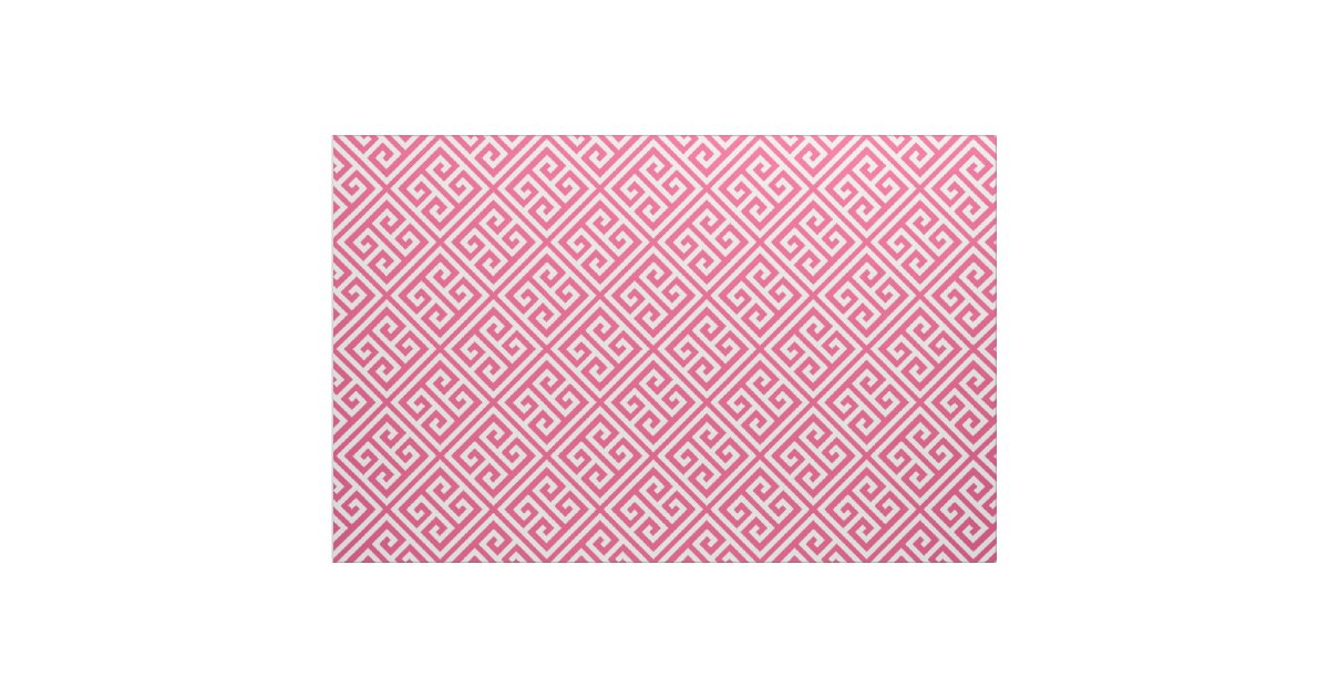 Hot Pink Greek Key Large Scale | Editable Color Fabric | Zazzle