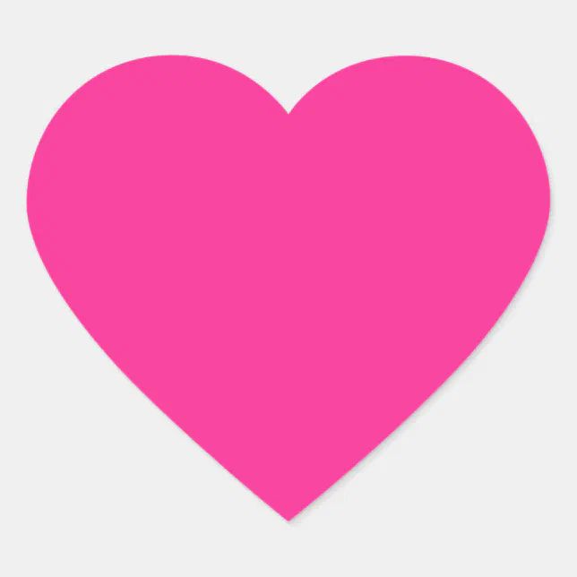 Hot pink heart sticker | Zazzle