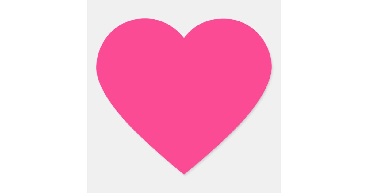 Hot Pink Heart Sticker | Zazzle