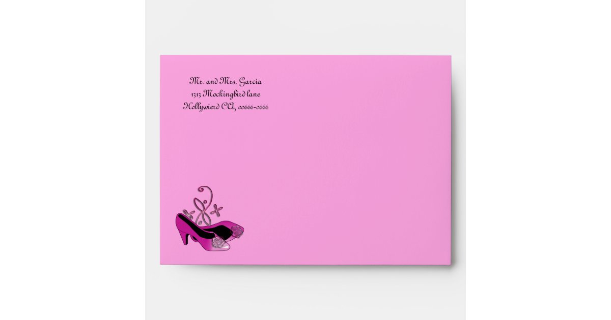 Hot Pink Heels Quinceanera Envelope | Zazzle