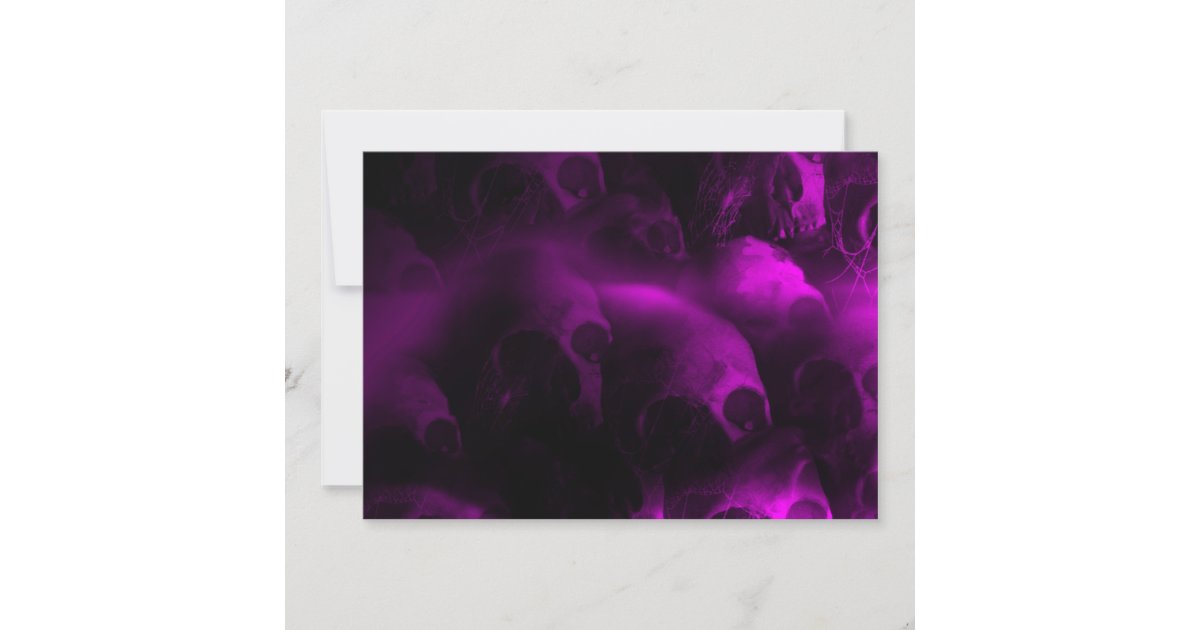 Hot Pink Hell Skull Halloween Invitation | Zazzle
