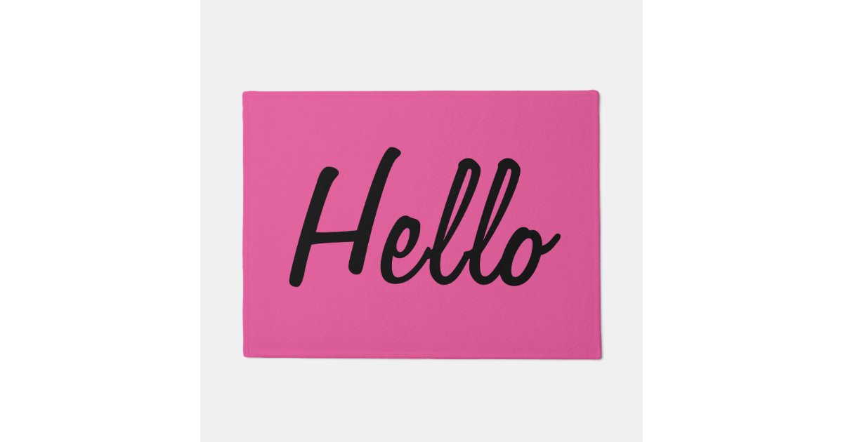 Hot Pink - Hello Doormat | Zazzle
