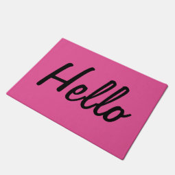 Hot Pink - Hello Doormat | Zazzle