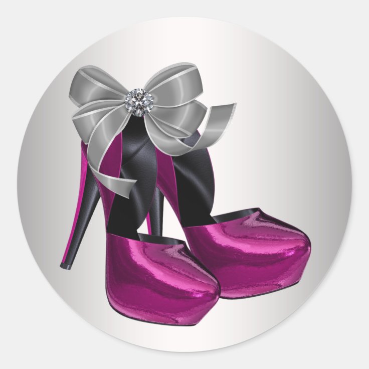 Hot Pink High Heel Shoe Stickers | Zazzle
