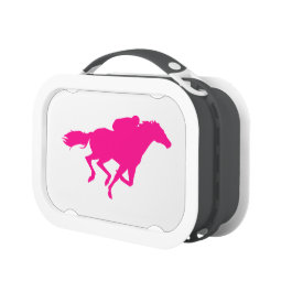 Hot Pink Horse Racing; Race Horse Lunch Box | Zazzle