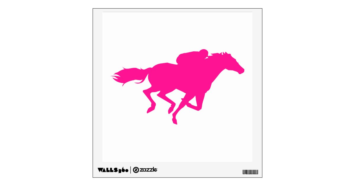 Hot Pink Horse Racing; Race Horse Wall Sticker | Zazzle
