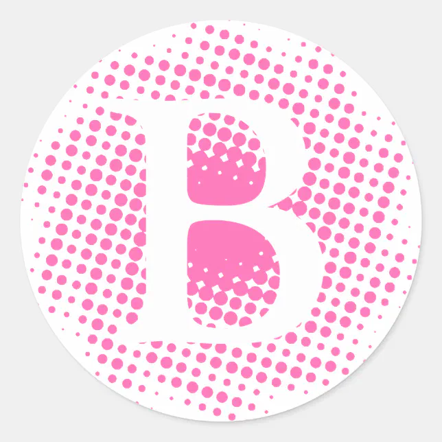 Hot Pink Initial Letter Custom Classic Round Sticker | Zazzle