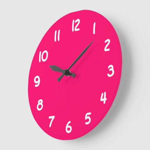 Hot Pink Large Clock | Zazzle