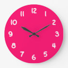 Hot Pink Large Clock | Zazzle