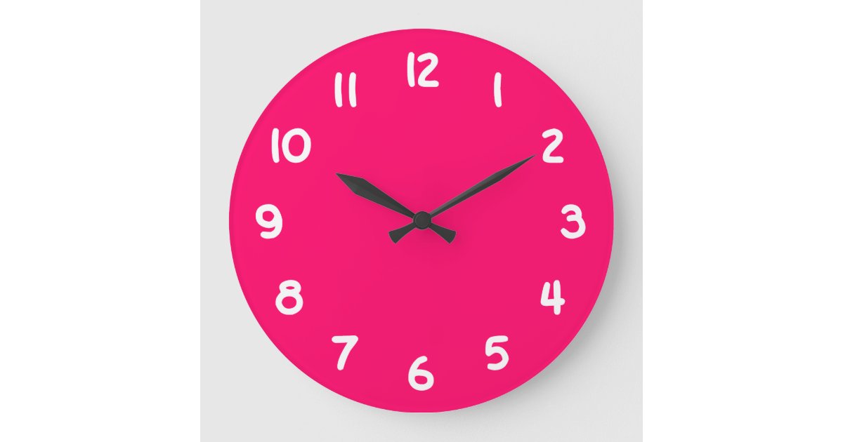 Hot Pink Large Clock | Zazzle