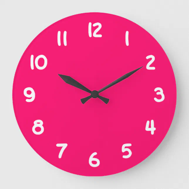 Hot Pink Large Clock | Zazzle