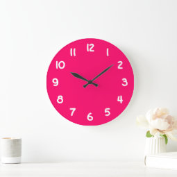 Hot Pink Large Clock | Zazzle
