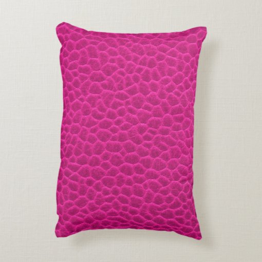 Hot Pink Leather Texture Decorative Pillow | Zazzle