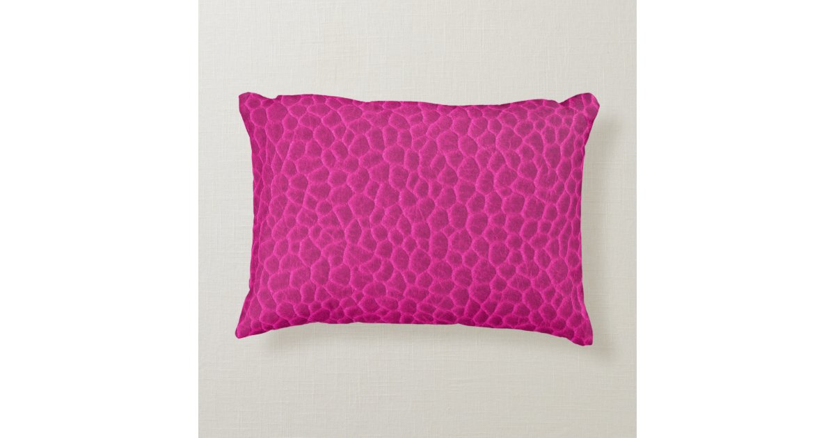 Hot Pink Leather Texture Decorative Pillow | Zazzle