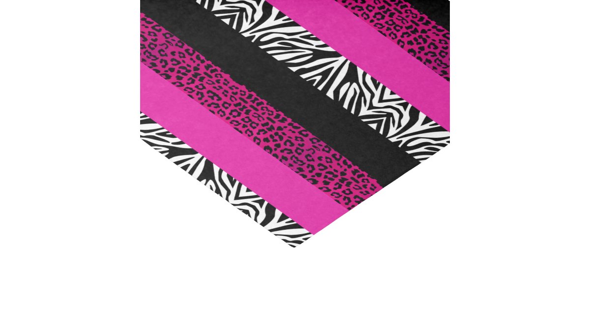 Hot Pink Leopard and Zebra Animal Print Tissue Paper | Zazzle