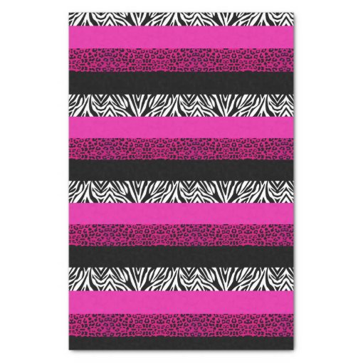 Hot Pink Leopard and Zebra Animal Print Tissue Paper | Zazzle