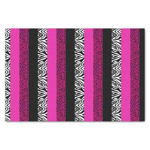 Hot Pink Leopard and Zebra Animal Print Tissue Paper | Zazzle