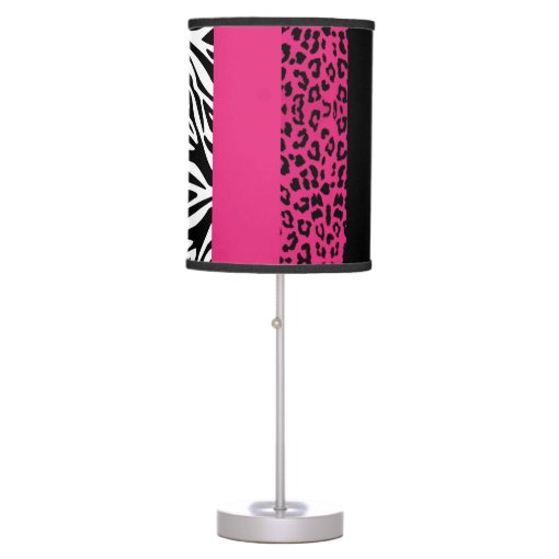 Hot Pink Leopard and Zebra Custom Animal Print Table Lamp | Zazzle