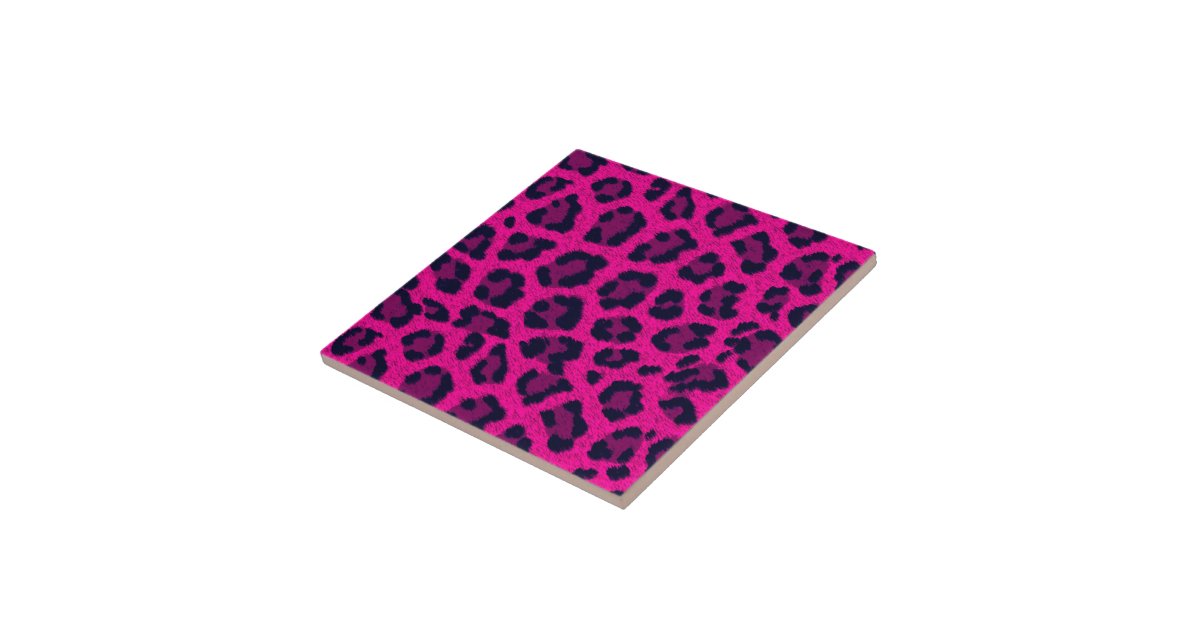 Hot Pink Leopard Print Ceramic Tile | Zazzle