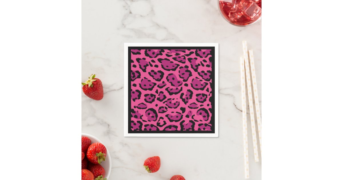 Hot Pink Leopard Print Paper Napkin | Zazzle