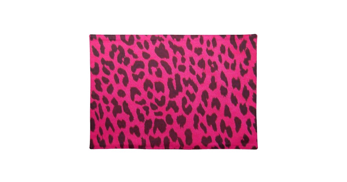 Hot Pink Leopard Print Placemat | Zazzle