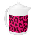 Hot Pink Leopard Print Teapot | Zazzle