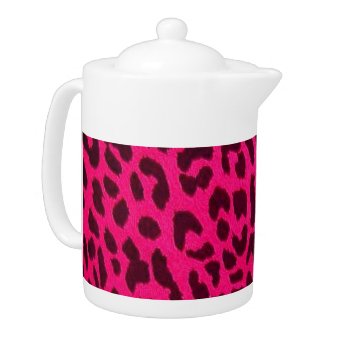 Hot Pink Leopard Print Teapot | Zazzle