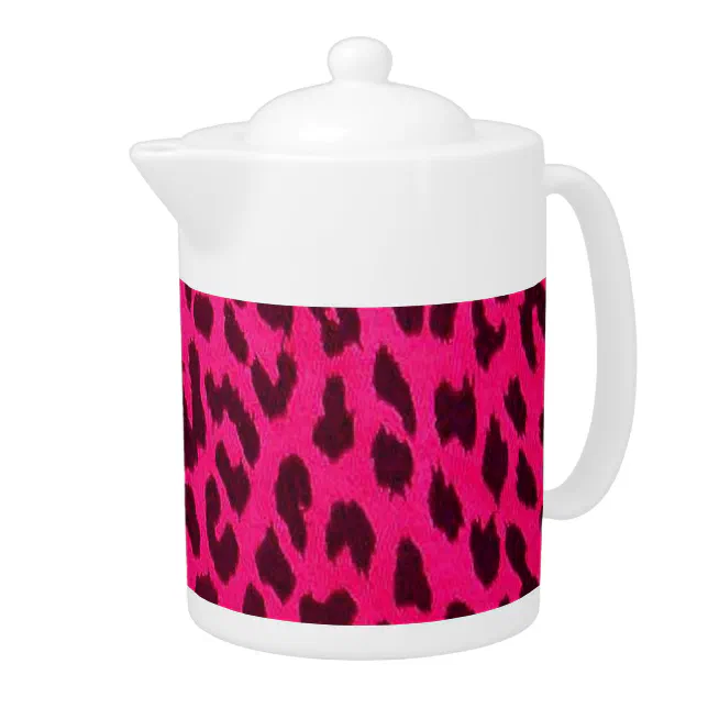 Hot Pink Leopard Print Teapot | Zazzle