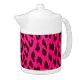 Hot Pink Leopard Print Teapot | Zazzle