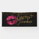 Hot Pink Lips With Gold Glitter Confetti Banner | Zazzle
