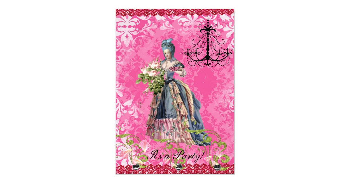 Hot Pink Marie invitation | Zazzle.com