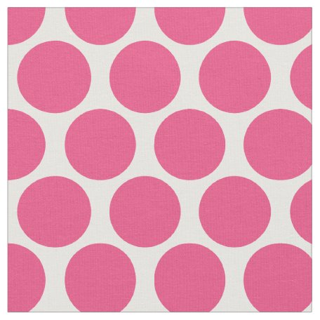 Hot Pink Polka Dots Fabric | Zazzle