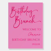 Hot Pink Modern Birthday Brunch Party Welcome Sign | Zazzle