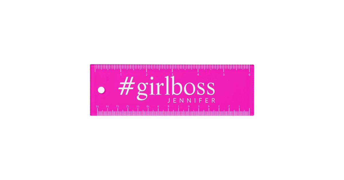 Hot Pink Modern Girl Boss Ruler | Zazzle