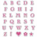Hot Pink Monogram Text Letters Alphabet Heart Star Sticker | Zazzle