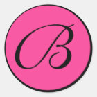 Hot Pink Monogram K Fleur de Lis Wedding Sticker | Zazzle.com