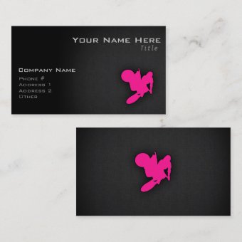Hot Pink Motocross, dirt bike Business Card | Zazzle